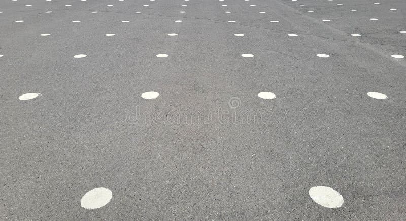 Grey Asphalt with Round White Marking Points on the Playground. Stock ...