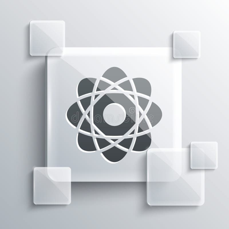 Grey Nuclear Explosion Icon Isolated on Grey Background. Atomic Bomb ...