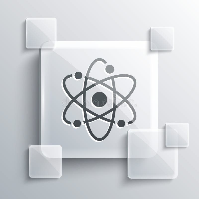 Grey Nuclear Explosion Icon Isolated on Grey Background. Atomic Bomb ...