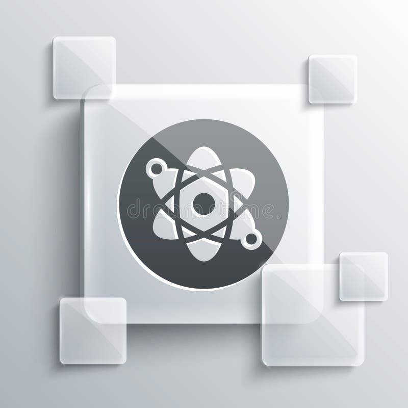 Grey Atom Icon Isolated on Grey Background. Symbol of Science ...