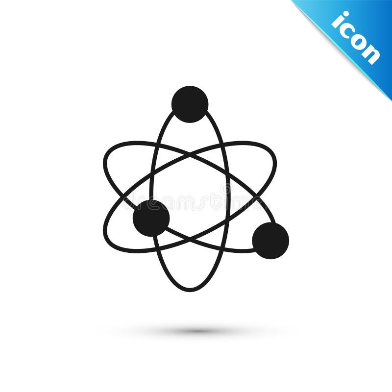 Grey Atom Icon Isolated on White Background. Symbol of Science ...