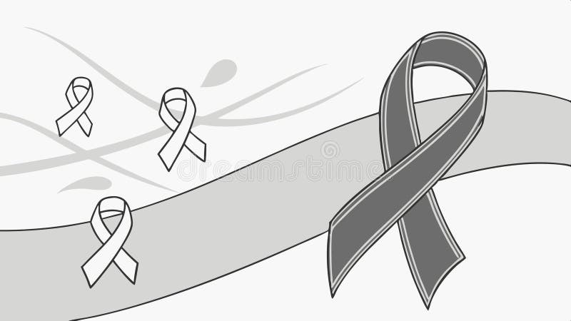 Grey Awareness Ribbons, Support and Solidarity for Causes Vector Design ...