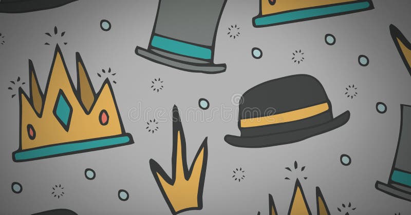 Grey Background with Hats Illustrations Stock Illustration ...