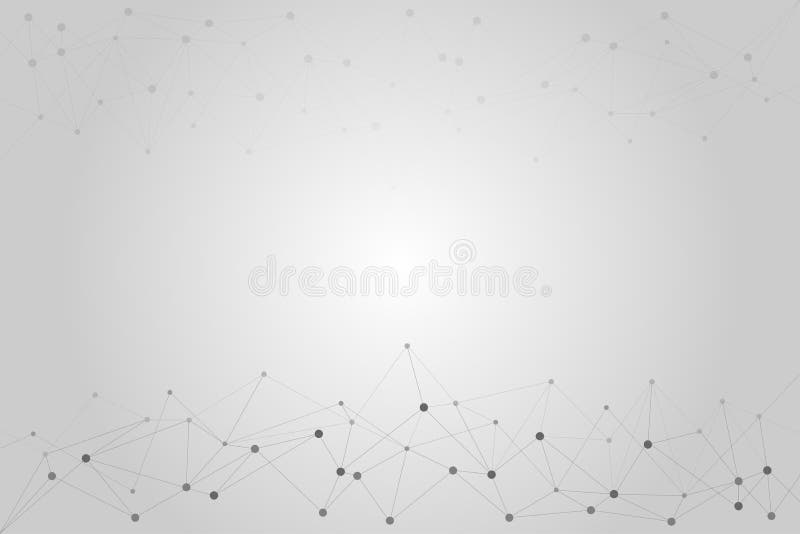 Grey Background with Line and Dot Connection with Light Blub Center ...