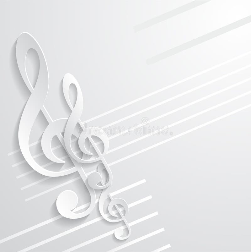 Grey background with music stock vector. Illustration of clef - 30546100