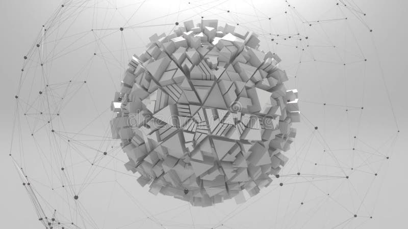 Grey Background with Plexus and Geometric Shape Stock Footage - Video ...