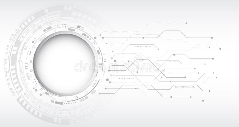 Grey Background with Various Technological Elements. Hi-tech Computer Digital Technology Concept ...