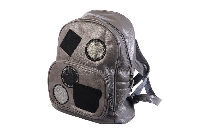 Grey Backpack for Teenager Isolated on White Background Stock Photo ...
