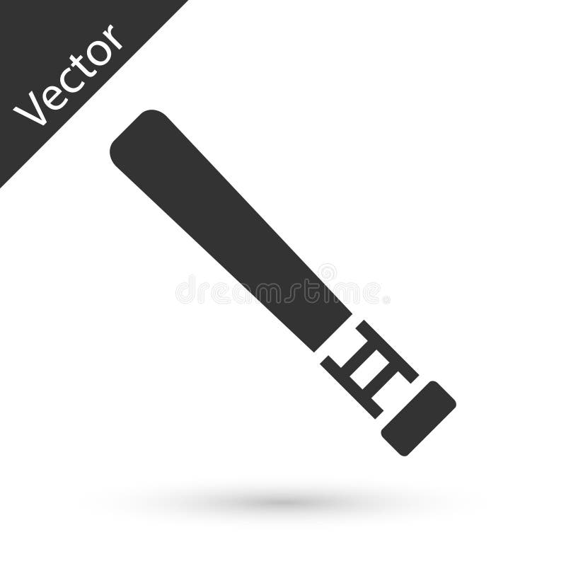 Grey Baseball Bat Icon Isolated on White Background. Vector Stock ...