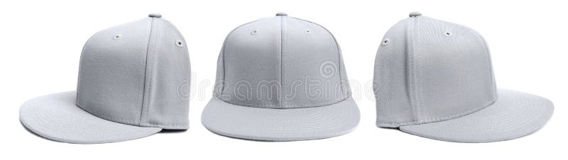 Grey Baseball Cap at Different Angles Stock Photo - Image of fitted ...