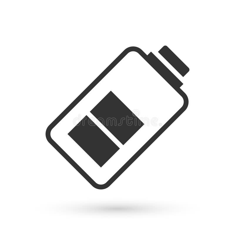 Grey Battery Charge Level Indicator Icon Isolated on White Background ...