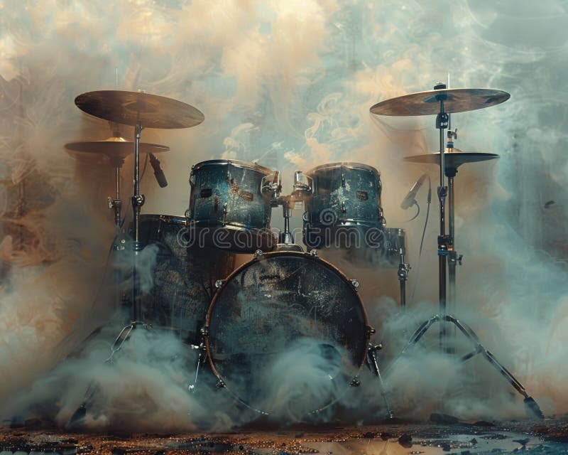 Grey and Beige Album Cover, 3 Snaredrums in a Grandiose, Smoky ...