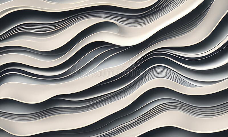 Grey Beige Waves Papercut Overlapping 3d Soft Pastel Paper Texture ...