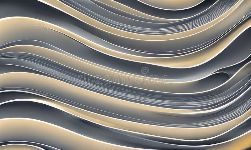 Grey Beige Waves Papercut Overlapping 3d Soft Pastel Paper Texture ...