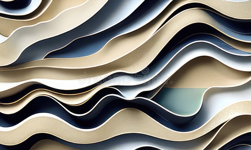 Grey Beige Waves Papercut Overlapping 3d Soft Pastel Paper Texture ...