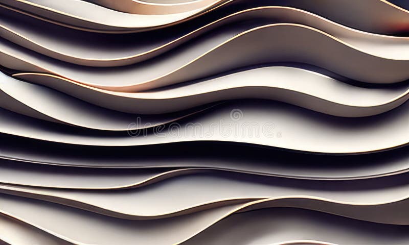 Grey Beige Waves Papercut Overlapping 3d Soft Pastel Paper Texture ...