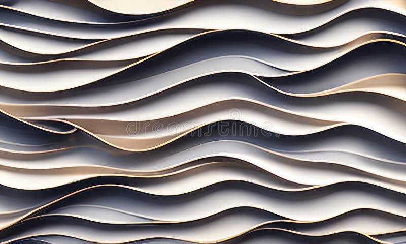 Grey Beige Waves Papercut Overlapping 3d Soft Pastel Paper Texture ...