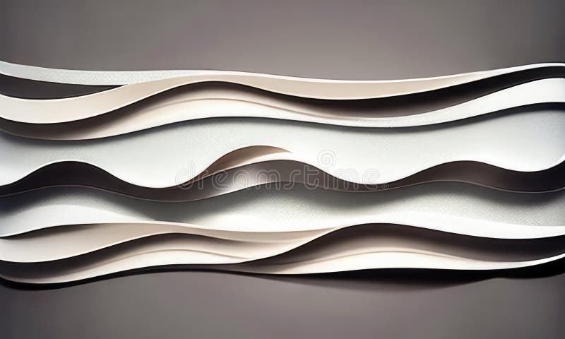 Grey Beige Waves Papercut Overlapping 3d Soft Pastel Paper Texture ...