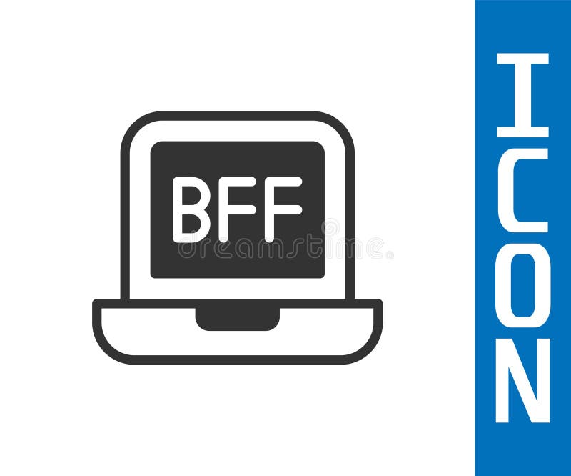 Grey BFF or Best Friends Forever Icon Isolated on White Background ...