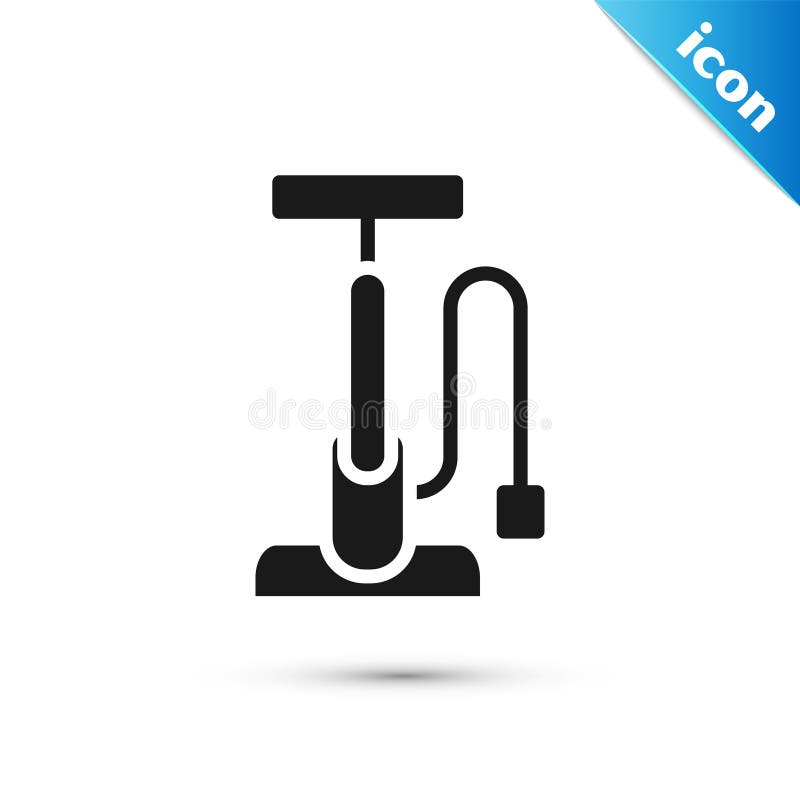 Grey Bicycle Air Pump Icon Isolated on White Background. Vector Stock ...