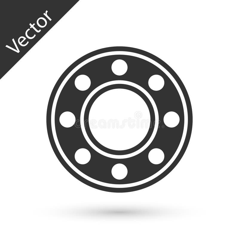 Grey Bicycle Ball Bearing Icon Isolated on White Background. Vector ...