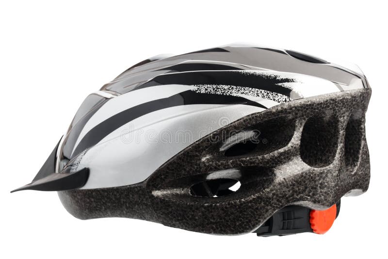 Grey Bicycle Cross Country Plastic Helmet Stock Image - Image of ...