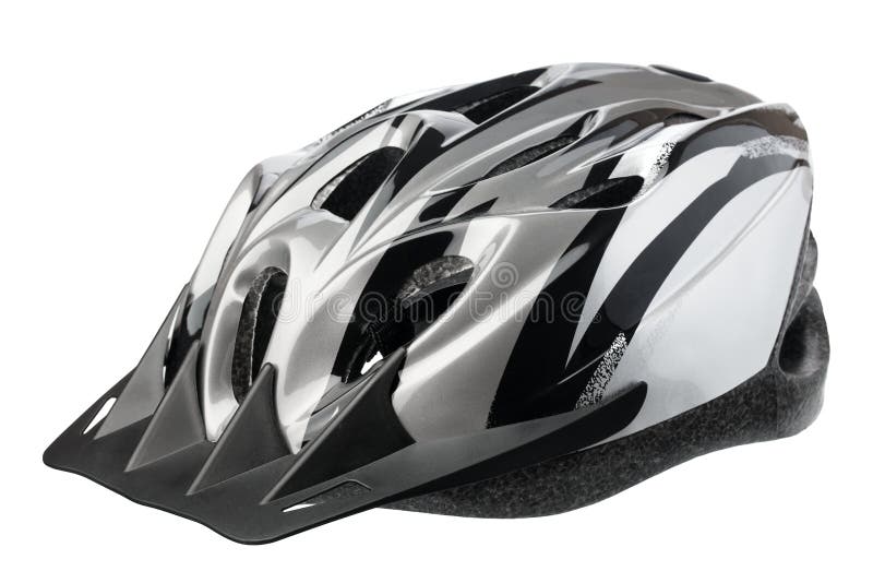 Grey Bicycle Cross Country Plastic Helmet Stock Image - Image of ...