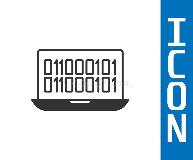 Grey Binary Code Icon Isolated on White Background. Vector Stock Vector ...