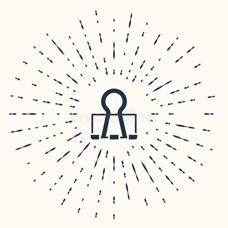 Grey Binder Clip Icon Isolated on Beige Background. Paper Clip ...