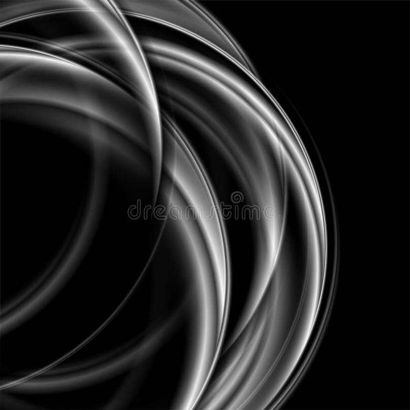 Grey Black Circular Smoke Waves Abstract Background Stock Vector ...