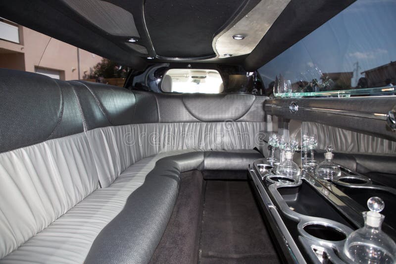 A Grey and Black Interior Limo Car Stock Image - Image of ...