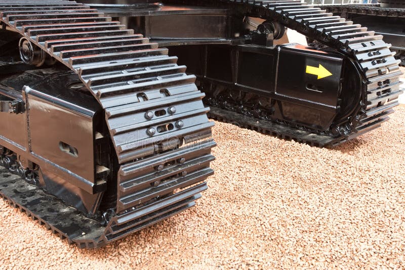 Grey and Black Metall Caterpillar Band of Digger Stock Image - Image of ...
