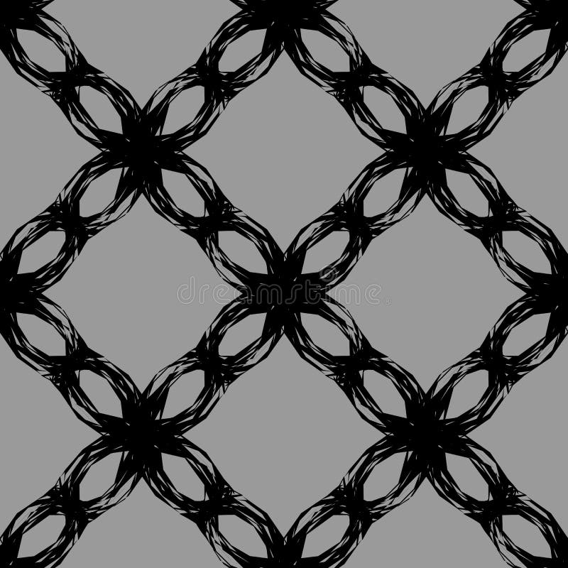 Grey and Black Seamless Pattern with Abctract Lace Grid Stock Vector ...