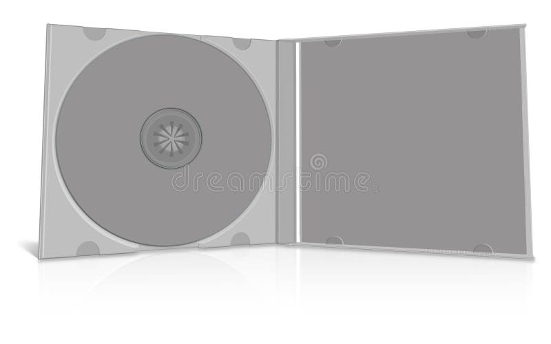 Grey Blank Cd Case and Disc Stock Illustration - Illustration of backup ...