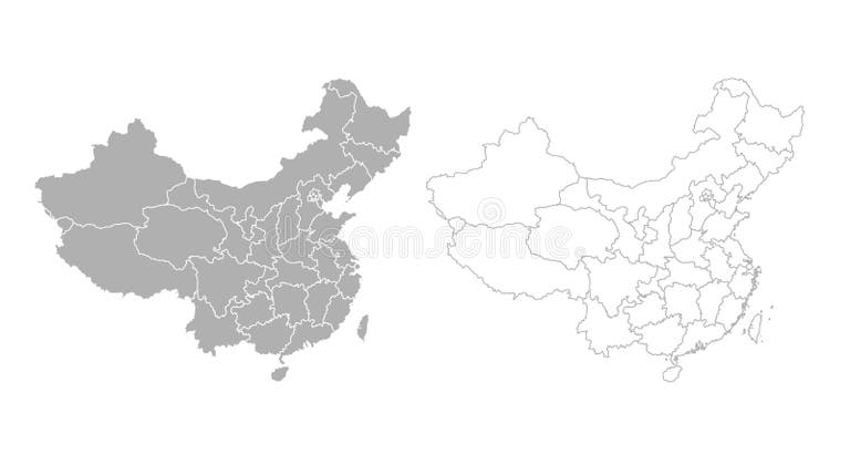 Grey Blank China Map Stock Illustrations – 138 Grey Blank China Map ...