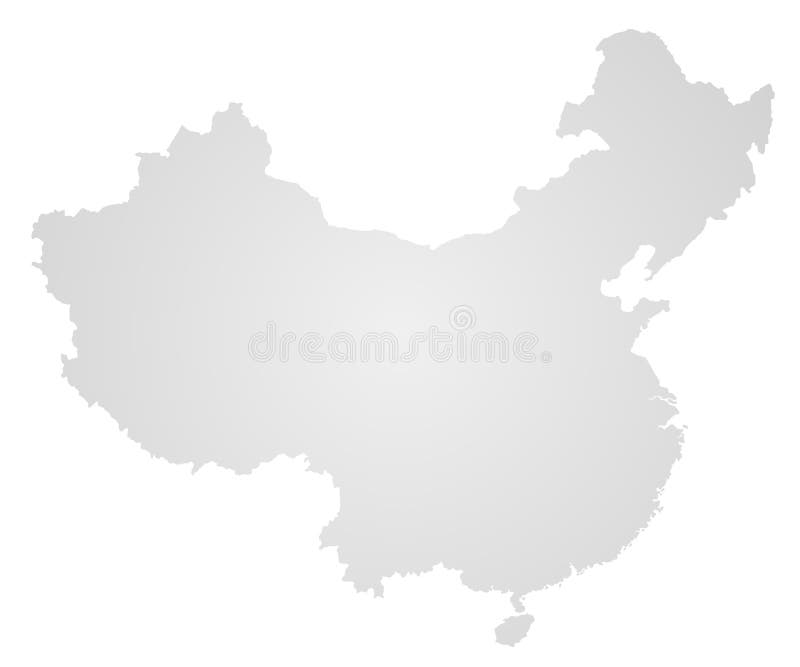 Grey Blank China Map. People S Republic of China, Solid Map Stock ...