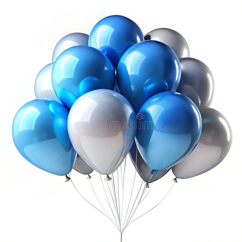 Grey and blue balloons stock illustration. Illustration of white ...