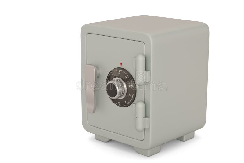 Grey Blue Safe Box Isolated on White Background. 3D Illustration Stock ...