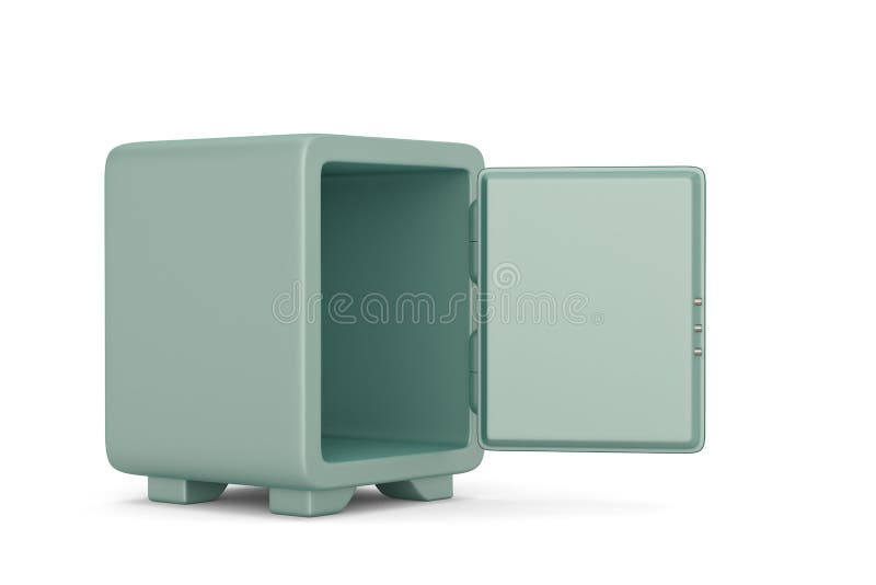 Grey Blue Safe Box Isolated on White Background. 3D Illustration Stock ...