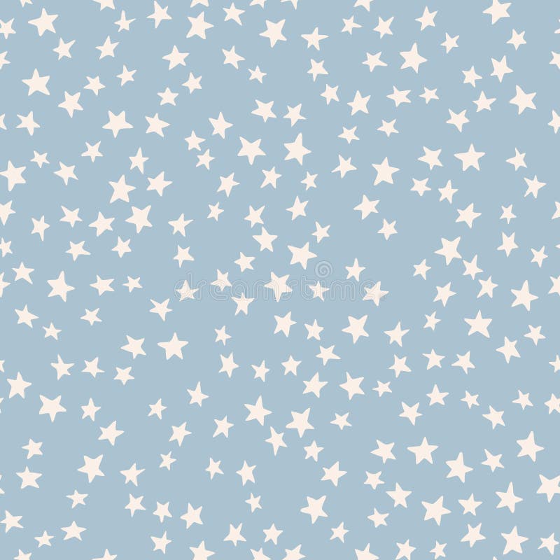 Grey Blue Starry Night Vector Seamless Pattern. Little Stars Grain ...