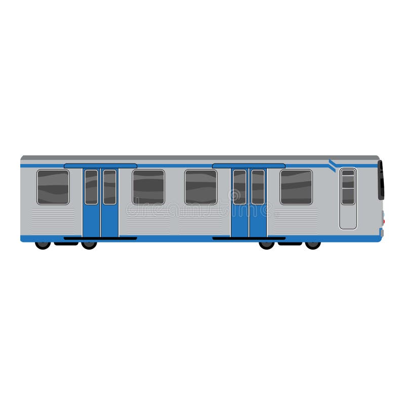 Grey Blue Subway Train Icon, Cartoon Style Stock Vector - Illustration ...