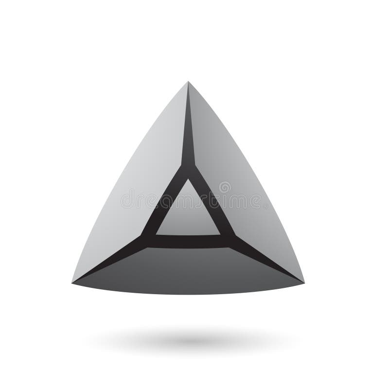 Grey and Bold 3d Pyramid Vector Illustration Stock Vector ...