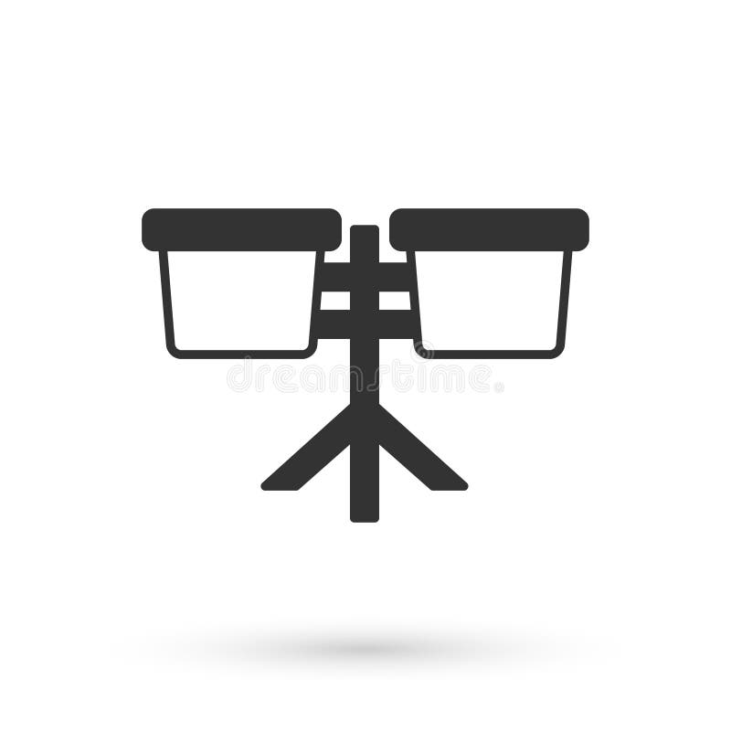 Grey Bongo Drum Icon Isolated on White Background. Musical Instrument ...