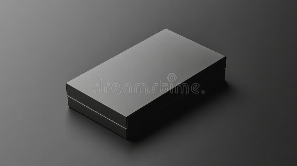 Grey Box Packaging Mockup with Perfect Rectangular Shape and Bold Black ...
