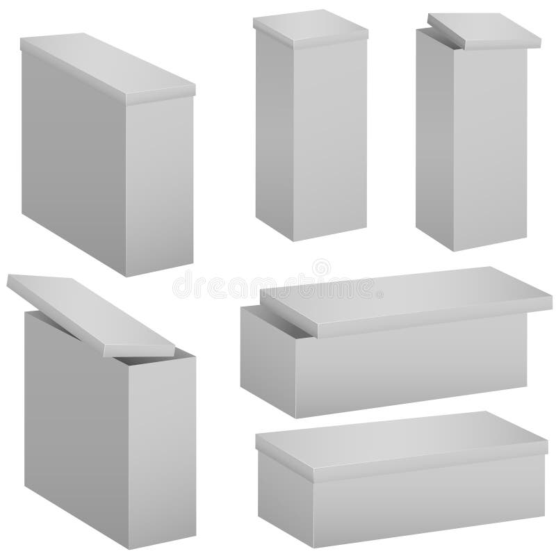 Grey Box set stock illustration. Illustration of isometric - 38875781