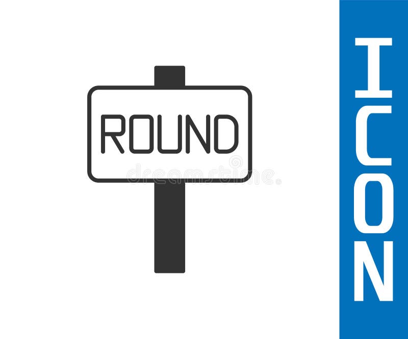 Grey Boxing Ring Board Icon Isolated on White Background. Vector Stock ...