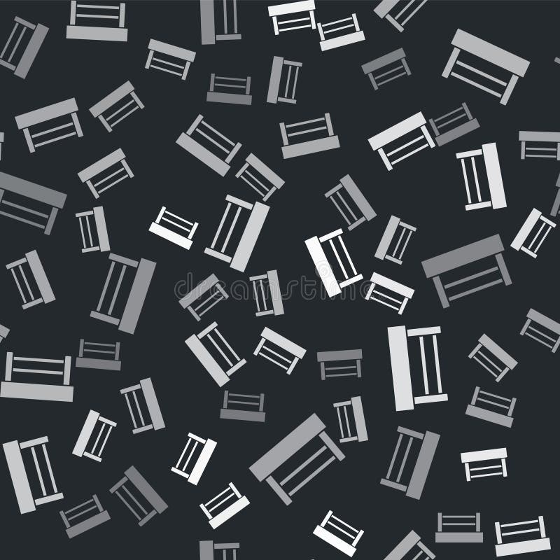 Grey Boxing Ring Icon Isolated Seamless Pattern on Black Background ...