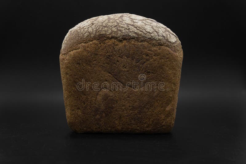 Grey Bread Loaf Isolated on Black Background Stock Photo - Image of ...