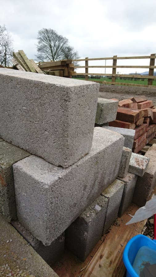 Grey breeze block bricks stock image. Image of worn, plastic - 86370315