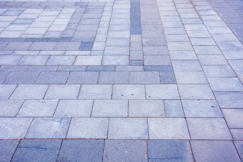 Grey Brick Pavement in the City in Diagonal Stock Photo - Image of ...